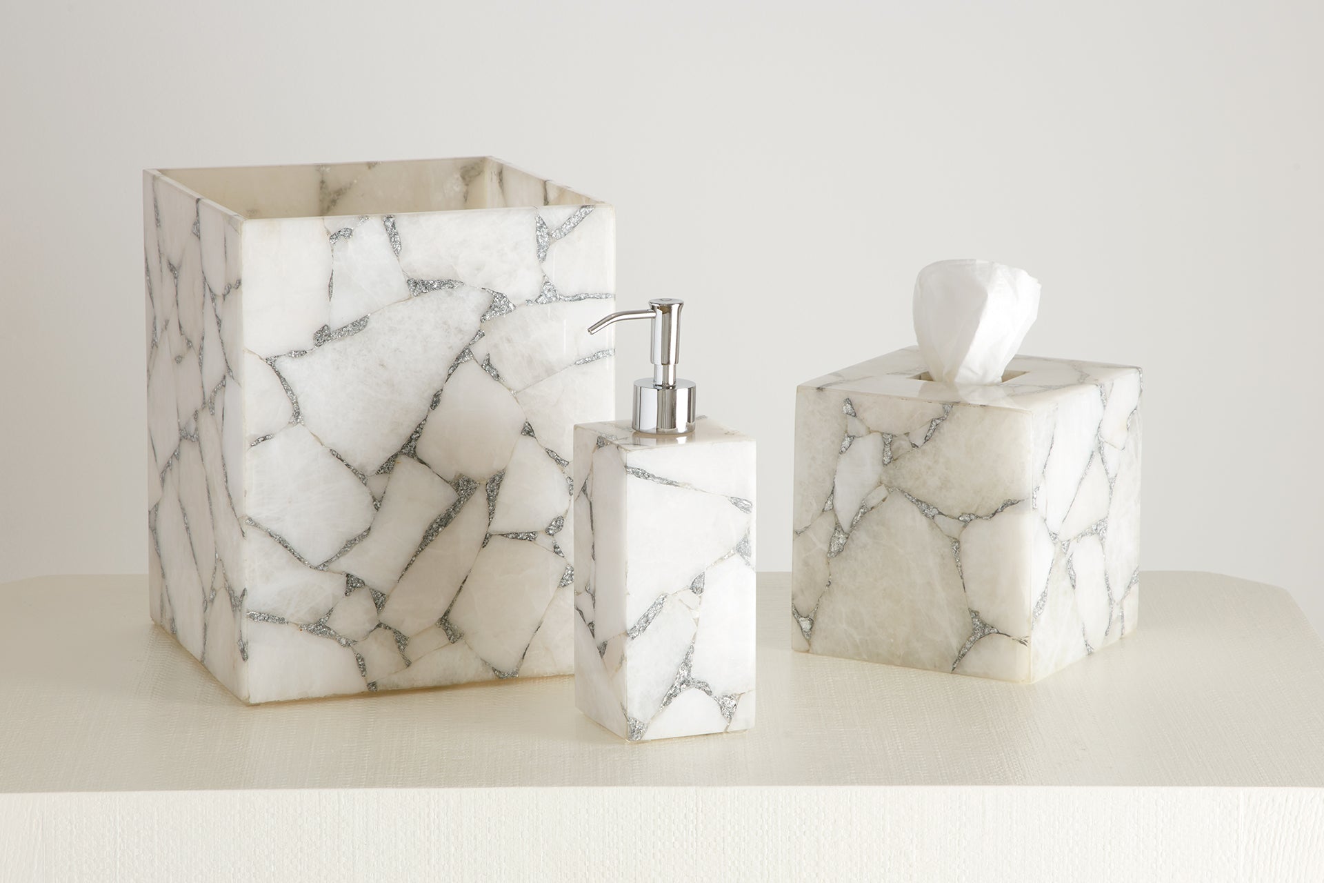 TAJ MILK WHITE QUARTZ WITH SILVER – E.Braun & Co. New York